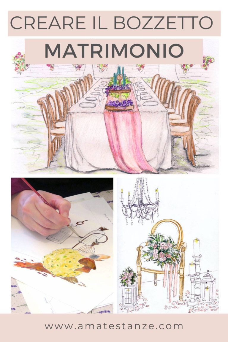 Il bozzetto per creare la scenografia del matrimonio